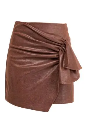 DOLORES PROMESAS Draped Mini Skirt - Brown