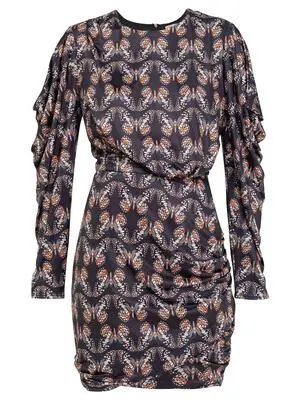 DOLORES PROMESAS Butterflies Print Mini Dress - Black