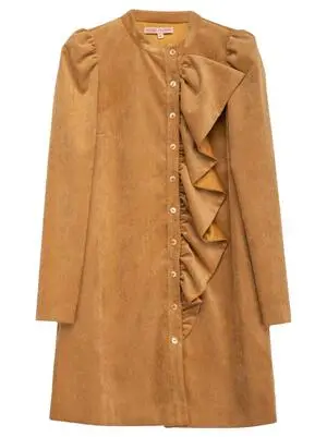DOLORES PROMESAS Camel Ruffle Dress - Gold
