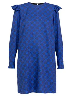 DOLORES PROMESAS Printed Ruffled Dress - Blue