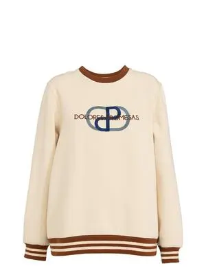 DOLORES PROMESAS Embroidered Crewneck Sweatshirt - Beige