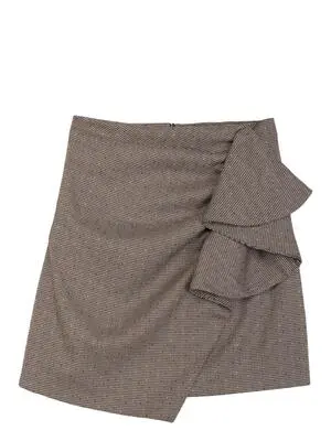 DOLORES PROMESAS Mid Rise Draped Mini Skirt - Grey