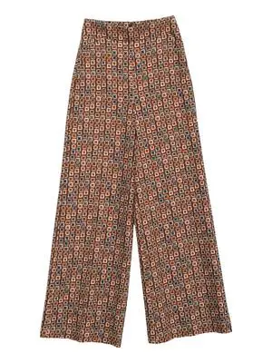 DOLORES PROMESAS Manuela Geometric Print Trousers - Brown