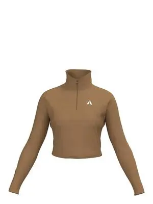 AORA ATHLETICS Miho Eco-friendly Half Zip Pullover - Brown