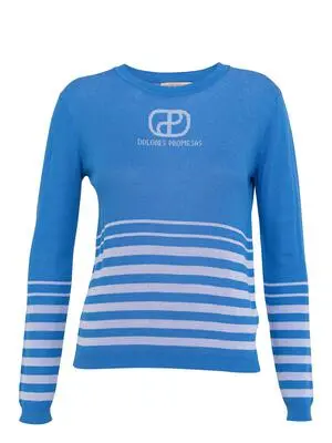 DOLORES PROMESAS Striped Knit Pullover - Blue