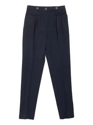 Dolores Promesas High Rise Tailored Pants With Button Detail - Blue