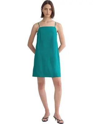Everlane Stretch Linen Mini Shift Dress - Everglade