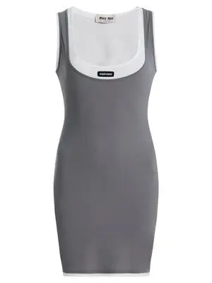 Miu Miu Jersey Mini Dress - Grey