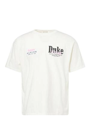 DUKE + DEXTER Alpine Formula One Logo Cotton T-shirt - White