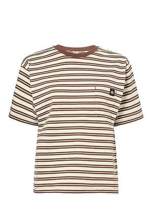 THE COUTURE CLUB Striped Cotton-jersey T-shirt - Brown