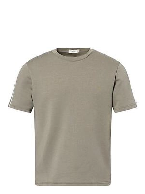 ARNE Contrasting-trim Short-sleeve Cotton-blend T-shirt - Olive