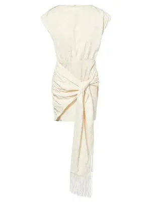 PRETTY LAVISH Jacquard Satin Mini Dress - Cream