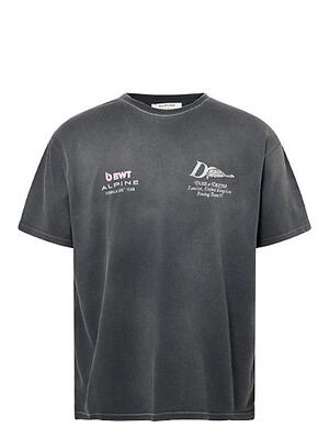DUKE + DEXTER Alpine Formula One Logo Cotton T-shirt - Washed Black