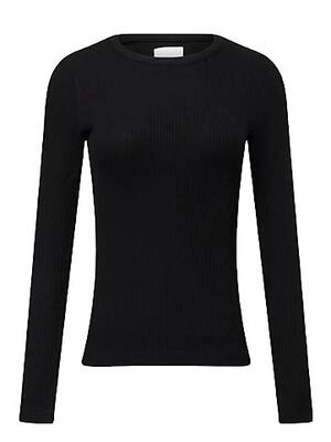 Citizens Of Humanity Bina Ribbed Knit Long Sleeve Top - Black