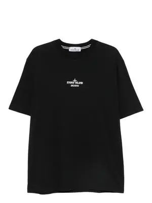 Stone Island T-shirt Regular Fit With 'archive' Print - Black