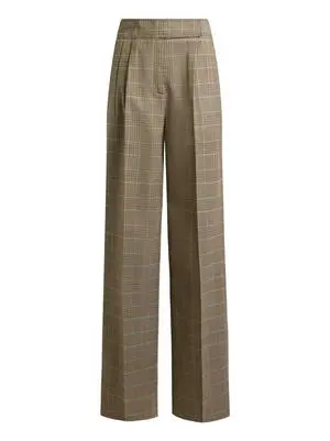 Etro Stretch Wool Houndstooth Pants - Brown