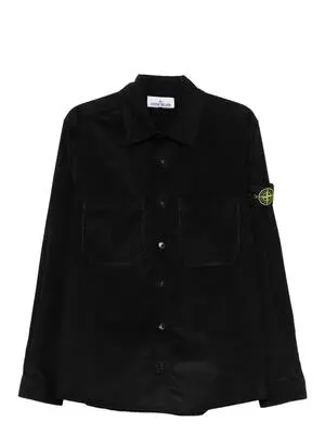 Stone Island Cotton Velvet Shirt Jacket - Black