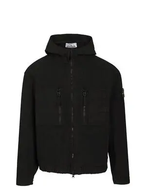 Stone Island Hooded Overshirt - Black