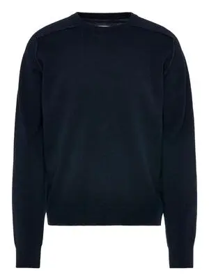 MAISON MARGIELA Crew Neck Sweater In Virgin Wool - Blue