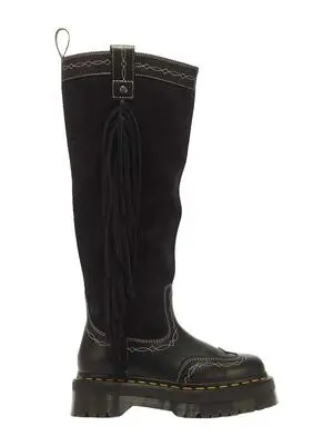 Dr. Martens Desert Rodeo Quad Hi Leather & Suede Boots - Black