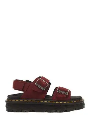 Dr. Martens Zebzag Milled Nubuck Platform Sandals - Red