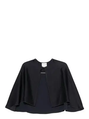 FORTE_FORTE Black Cape Effect Shirt - Blue
