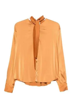 FORTE_FORTE Silk Bow-tie Shirt - Yellow