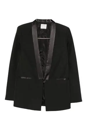 FORTE_FORTE Wool Blend Smoking Jacket - Black