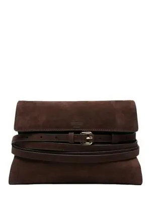 Moschino Tie Me Leather Handbag - Brown