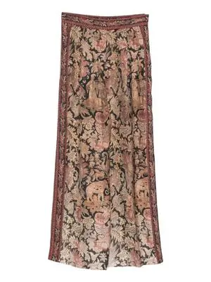 PIERRE-LOUIS MASCIA Printed Silk Trousers - Brown