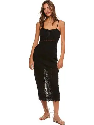 LoveShackFancy Celadine Cotton Lace Dress - Black