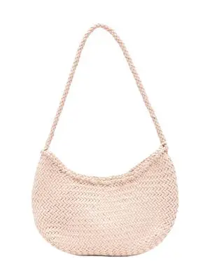 Dragon Diffusion Mini Woven Leather Shoulder Bag - Bianco