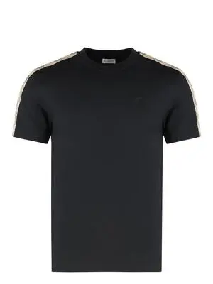 Burberry Tone-on-tone Logo Embroidered T-shirt - Black