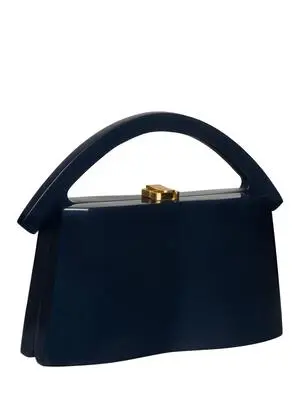 Rocio Clyde Sculptural Top Handle Bag Navy