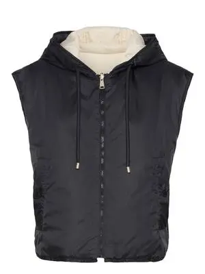 Max Mara Reversible Water-repellent Canvas Padded Gilet - Black