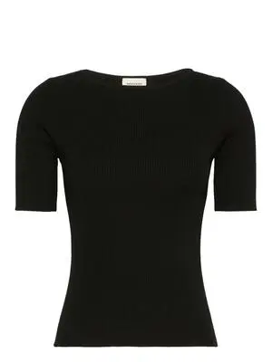 Max Mara Slim-fit Stretch Viscose Ribbed Jumper - Black
