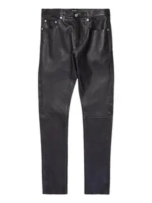 PURPLE BRAND Stretch Leather Skinny Pant - Black