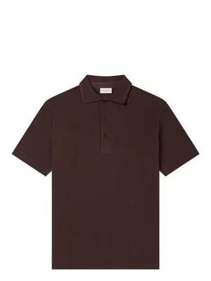 FRESCOBOL CARIOCA Frescobol Carioca - Luca Organic Cotton Piqué Polo Shirt - Men - Brown - S