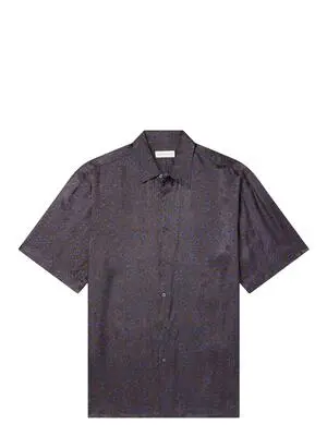 Dries Van Noten Dries Van Noten - Camp-Collar Printed Satin Shirt - Men - Brown - S Brown