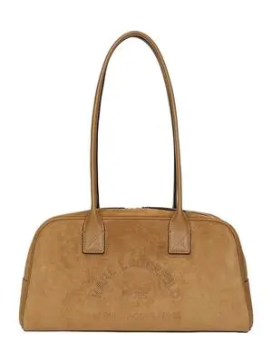 Karl Lagerfeld Suede Bowling Bag - Caramel