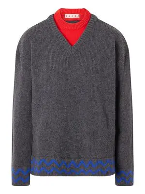 Marni Layered Wool Sweater - Gray