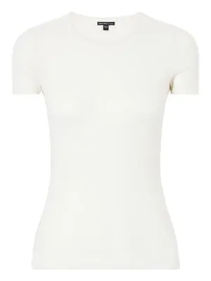 JAMES PERSE Ribbed Cotton And Cashmere-blend T-shirt - Neutrals
