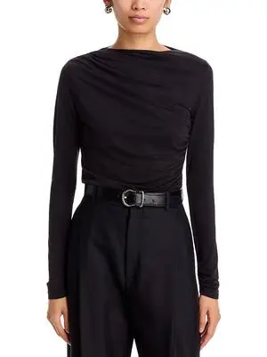 WAYF Lizette Long Sleeve Top - Black