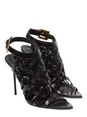 Balmain Fringed Sandals - Black