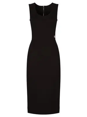 Dolce & Gabbana Sleeveless Milano Rib Midi Dress - Black