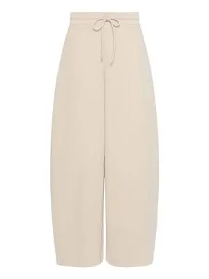 Max Mara Jersey Drawstring Wide Leg Sweatpants - Grey