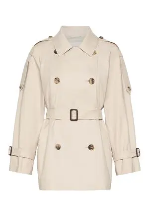 Max Mara Water-repellent Short Trench Coat - Beige