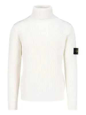 Stone Island Virgin Wool Sweater - White