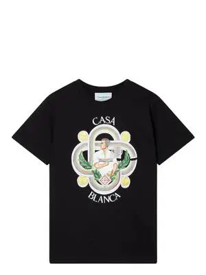 Casablanca Tennis Print T-shirt - Black