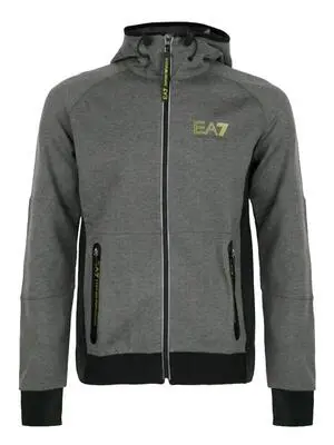 Emporio Armani Hooded Zip-up Windbreaker - Black